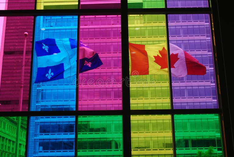 FLAGS of CANADA & QUEBEC Editorial Photo - Image of downtown, canada ...