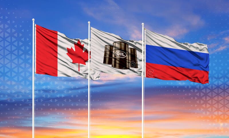 The Flags of Canada and Russia Stock Illustration - Illustration of ...