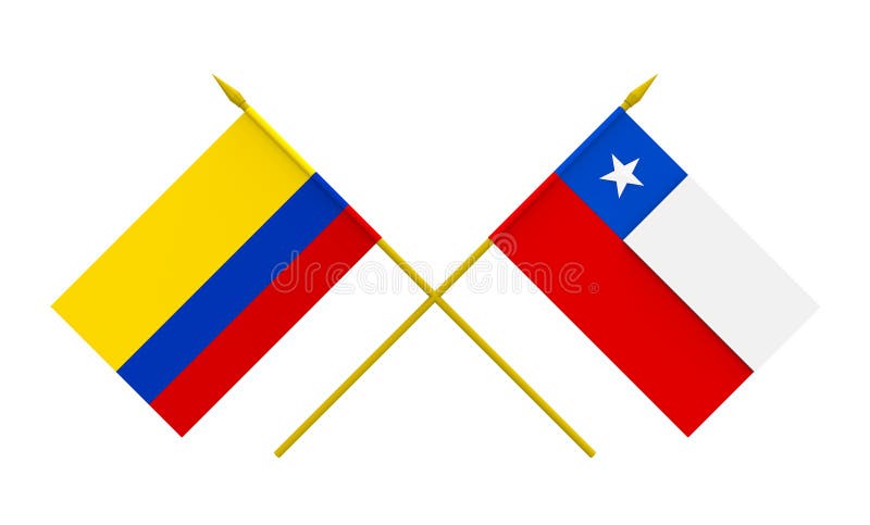 Flags, Chile and Colombia stock illustration. Illustration of banner ...