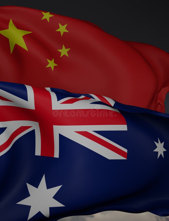 Flags of China and Australia Stock Illustration - Illustration of flags ...