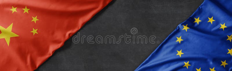 Flags of China and the European Union with Copy Space Stock ...