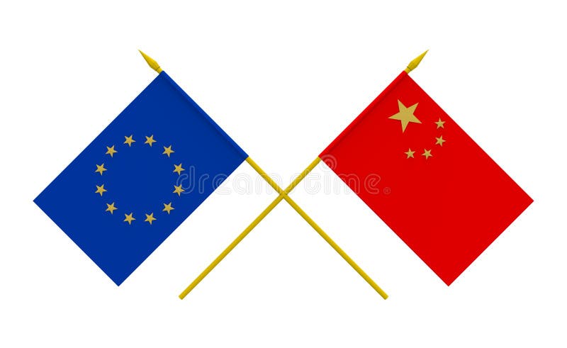 Flags, China and European Union Stock Illustration - Illustration of ...