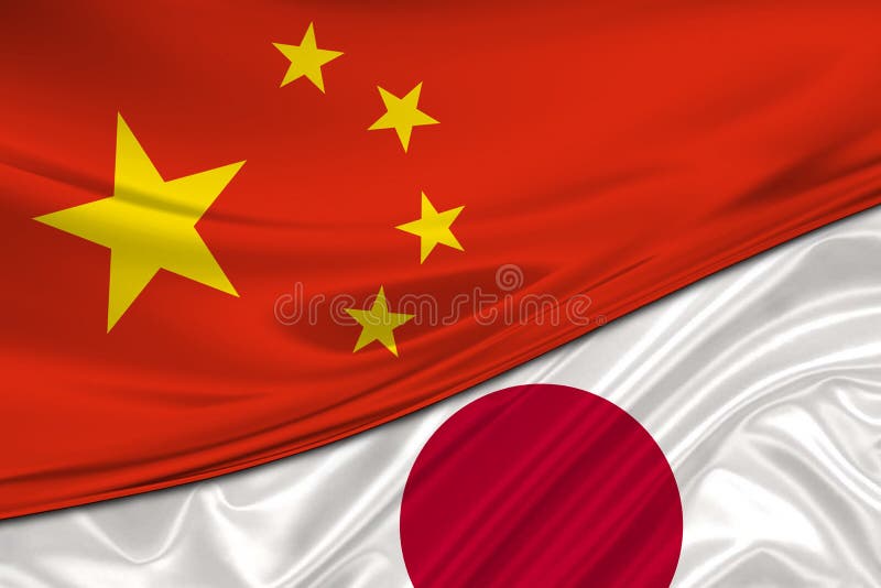 Flags of China and Japan. International Relationships Stock ...
