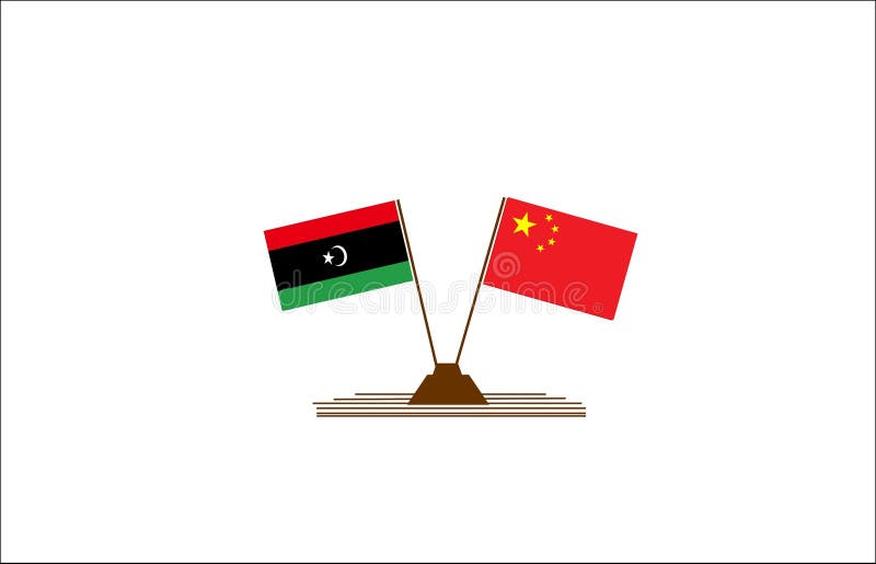 Flags of China and Libya . Partnership. Background and Illustrations ...