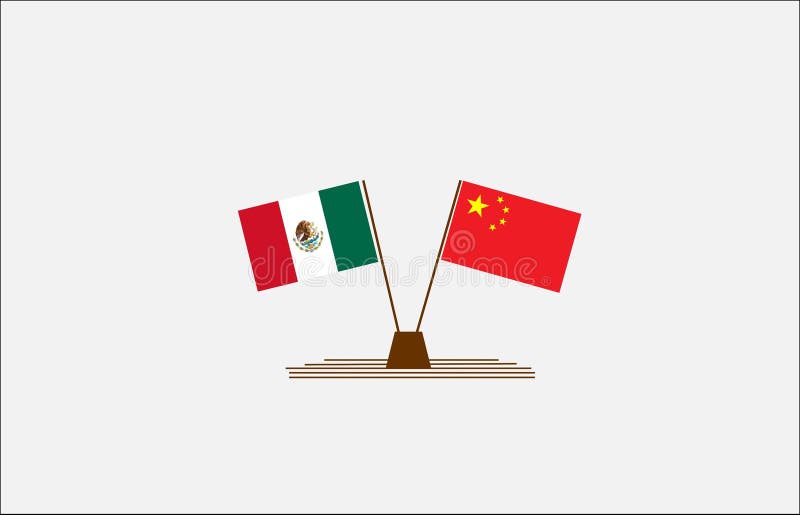 Flags of China and Mexico. Partnership. Background and Illustrations ...