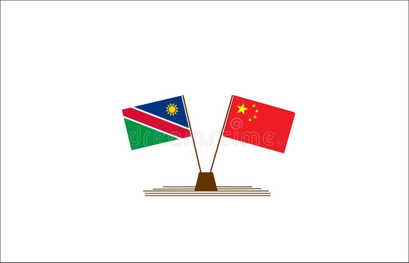 Flags of China and Namibia. Partnership. Background and Illustrations ...