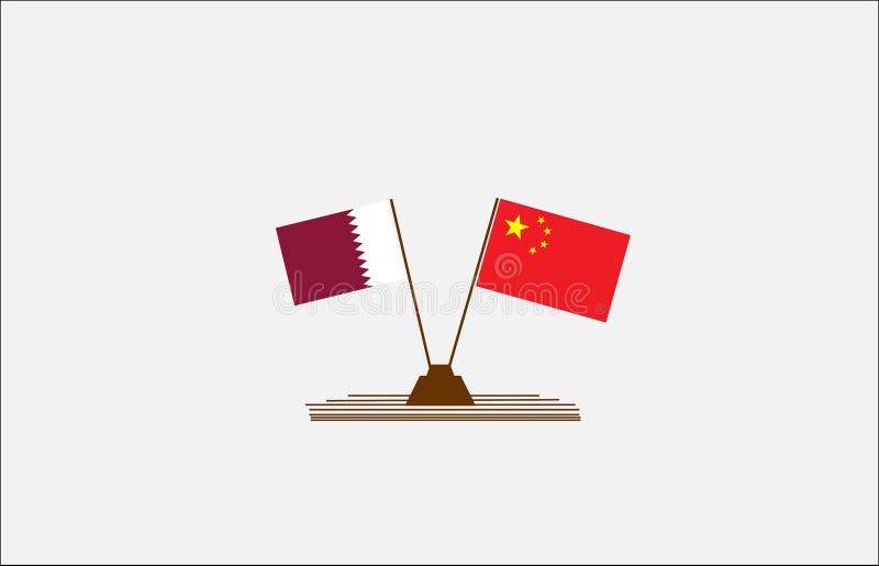 Flags of China and Qatar . Partnership. Background and Illustrations ...