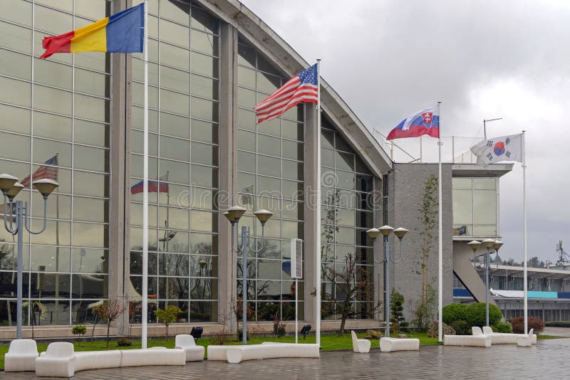 Flags Conference Centre stock photo. Image of america - 275449258