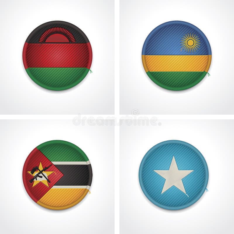 Flags of Countries As Fabric Badges Stock Vector - Illustration of icon ...