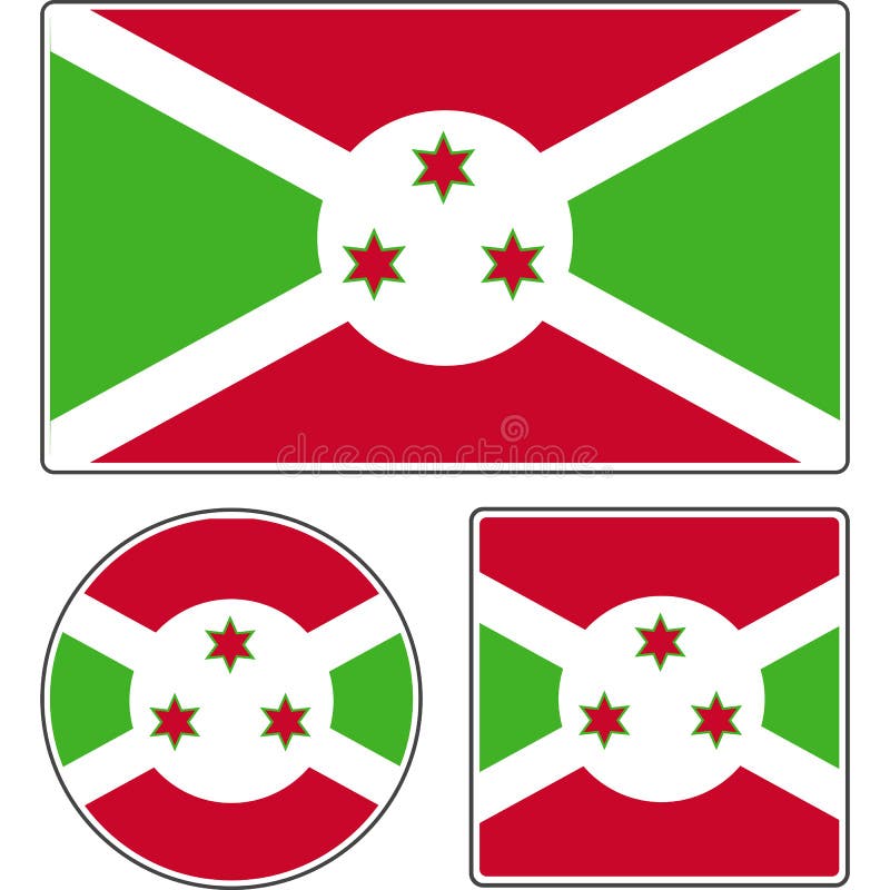 State Flag of Burundi. Flag with Stars Stock Vector - Illustration of geography, identity: 264495785