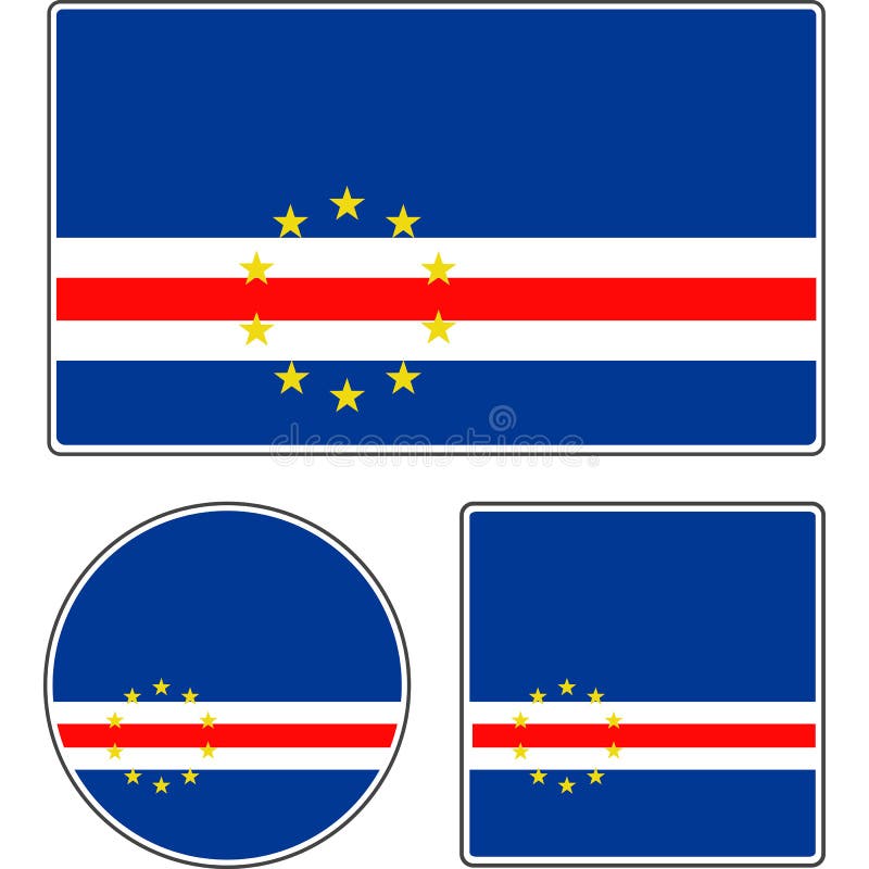 State Flag of Cape Verde. Red White Blue Yellow Vector Illustration ...