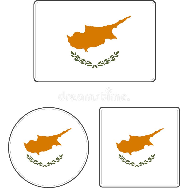 State Flag of Cyprus. Brown Green White Vector Illustration. Stock ...