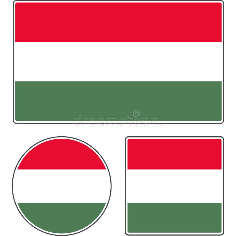 State Flag of Hungary. Red White Green Vector Illustration. Stock ...