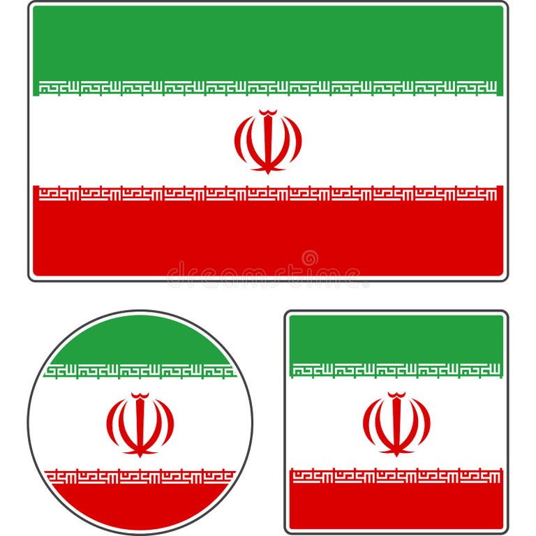 State Flag of Iran. Green White Red Vector Illustration. Stock Vector ...