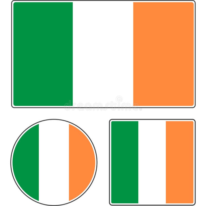 State Flag of Ireland. Green White Orange Vector Illustration. Stock ...