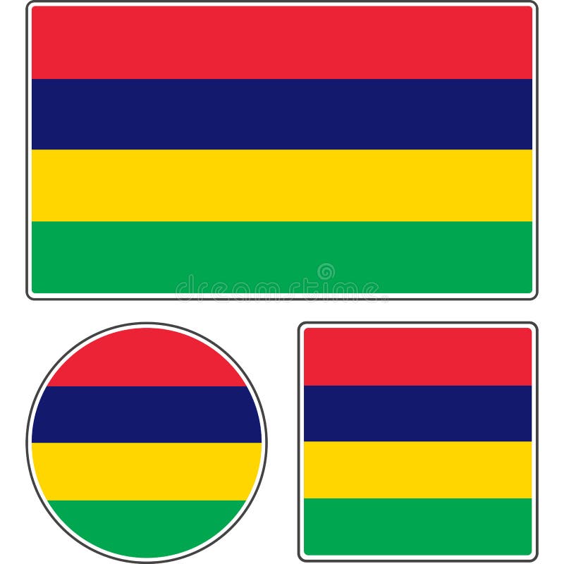 State Flag of Mauritius. Red Blue Yellow Green Vector Illustration ...