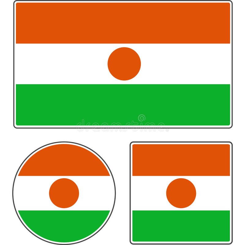 State Flag of Niger. Orange White Green Vector Illustration. Stock ...
