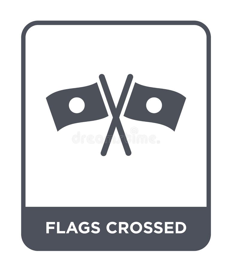 Flags Crossed Icon in Trendy Design Style. Flags Crossed Icon Isolated ...