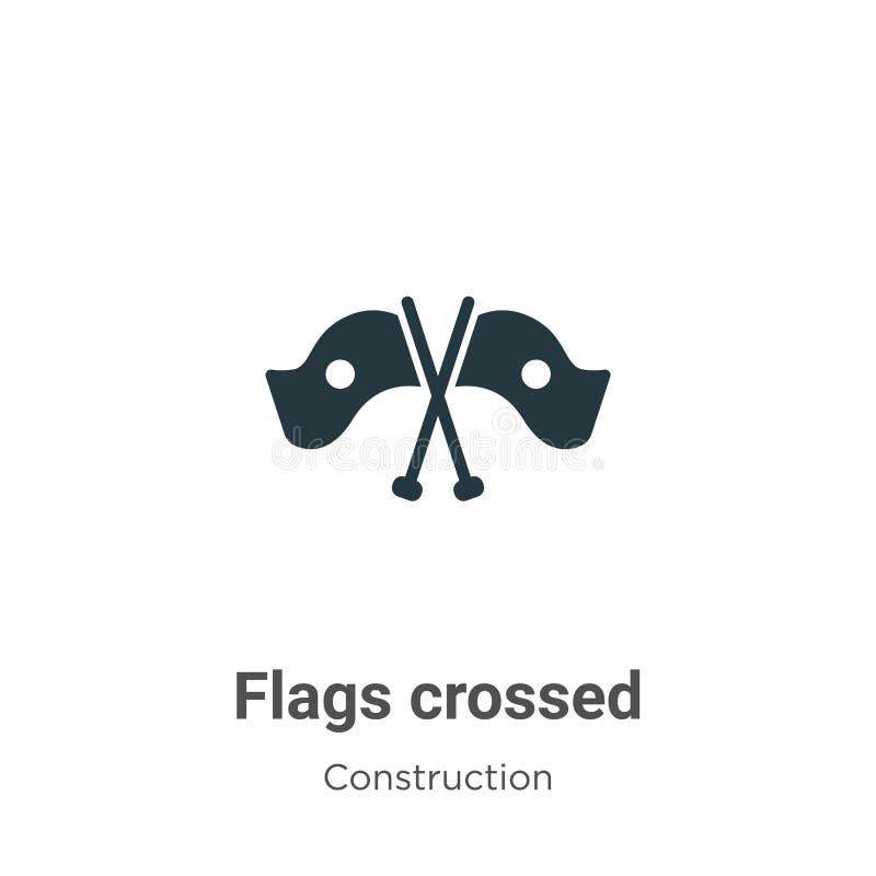 Flags Crossed Vector Icon on White Background. Flat Vector Flags ...