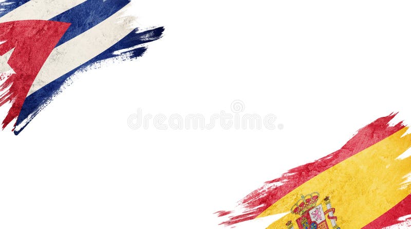 Flags of Cuba AndÂ Spain on White Background Stock Photo - Image of ...