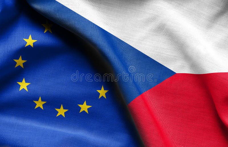 Flags of Czech and European Union Stock Photo - Image of finland ...