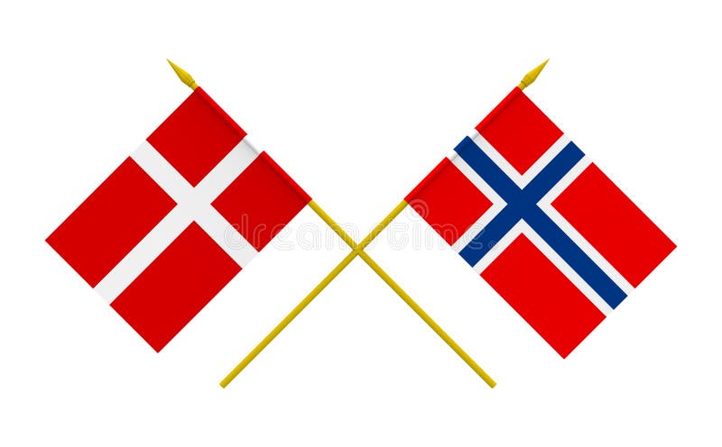 Flags, Denmark and Norway stock illustration. Illustration of europe ...