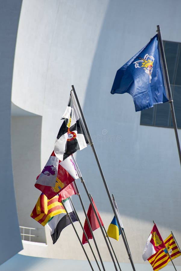 Flags of Different Autonomous Communities of Spain Stock Image - Image ...