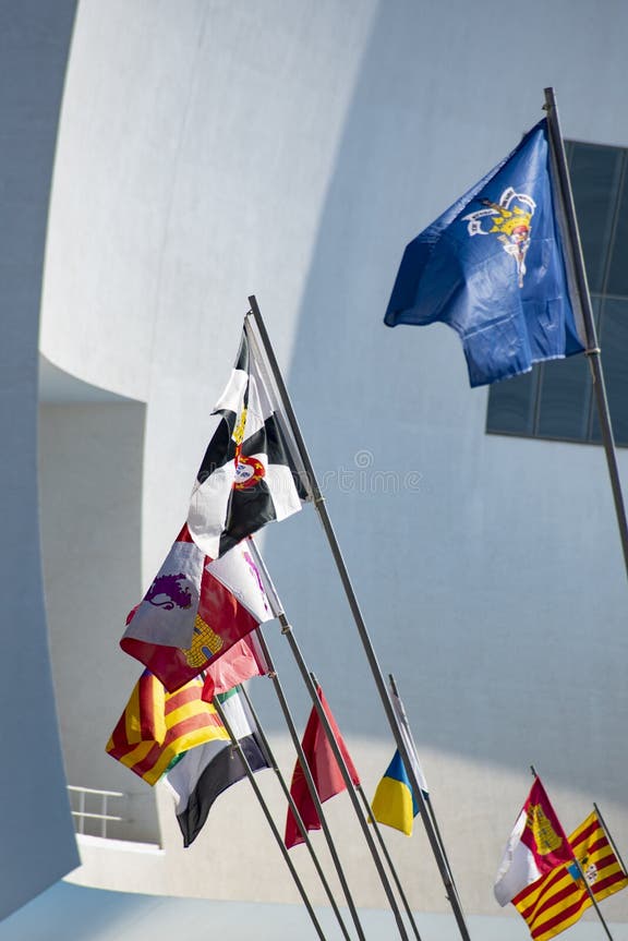 Flags of Different Autonomous Communities of Spain Stock Image - Image ...