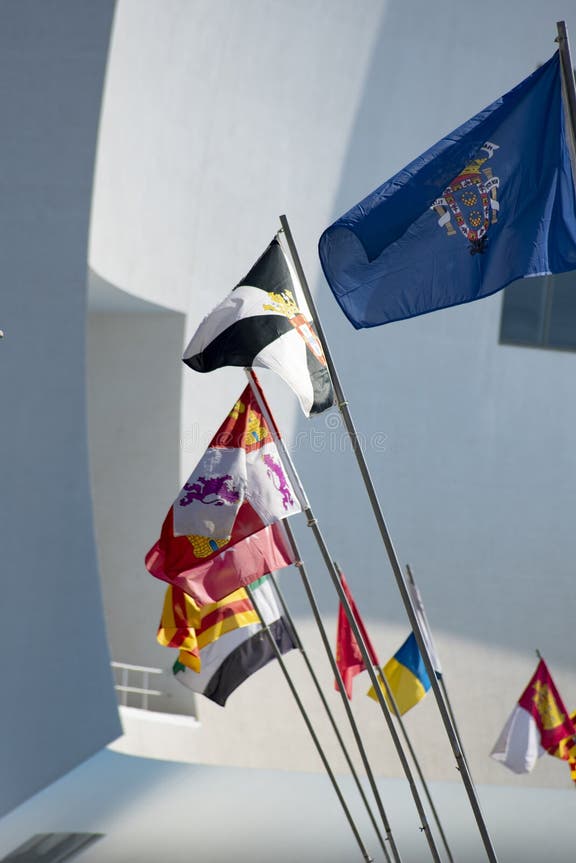 Flags of Different Autonomous Communities of Spain Stock Image - Image ...