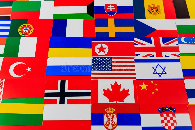 Flags of Different Countries. Background. the Concept of Friendship of ...