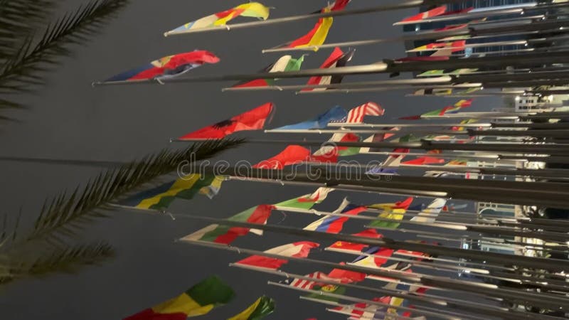 Flags of Different Countries are Fluttering in the Wind at the Flags ...