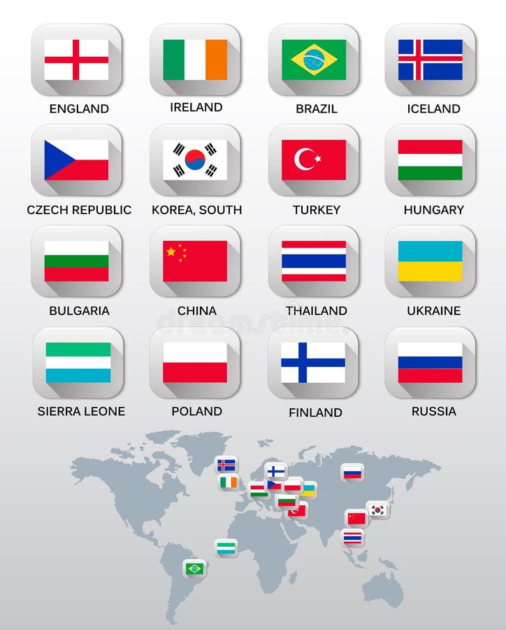 Flags of Different Countries. Stock Vector - Illustration of flags ...