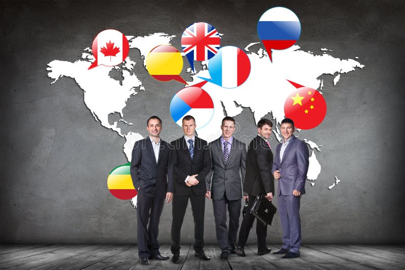 Flags of Different Countries on the White Map. Stock Photo - Image of ...