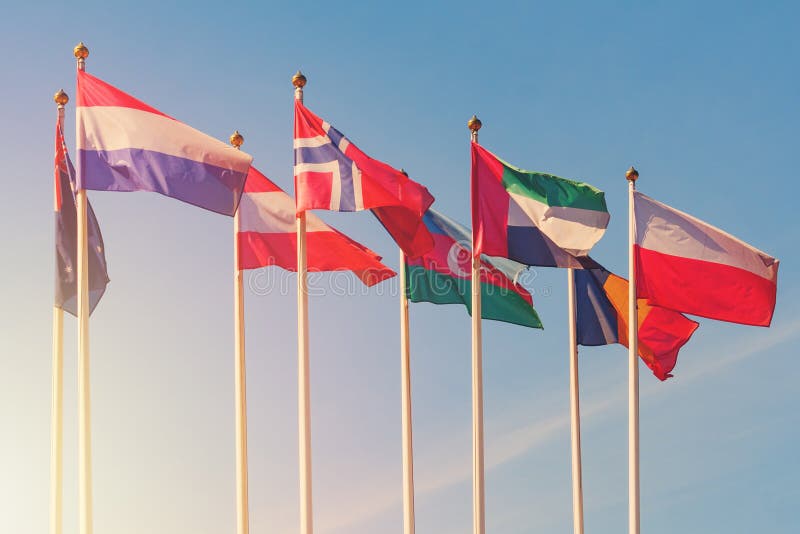 Flags of Different Countries of the World Stock Image - Image of nation ...