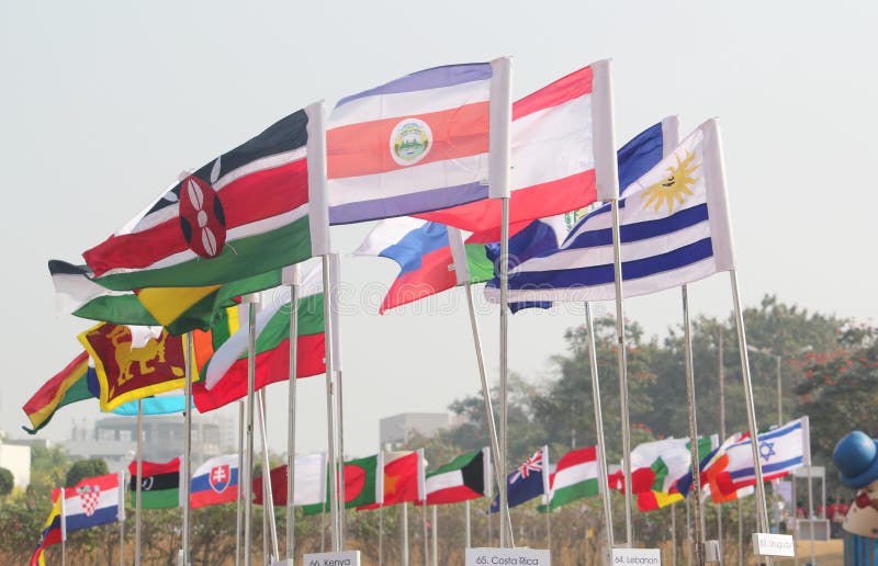 Flags of Different Nations Put Together Editorial Photography - Image ...