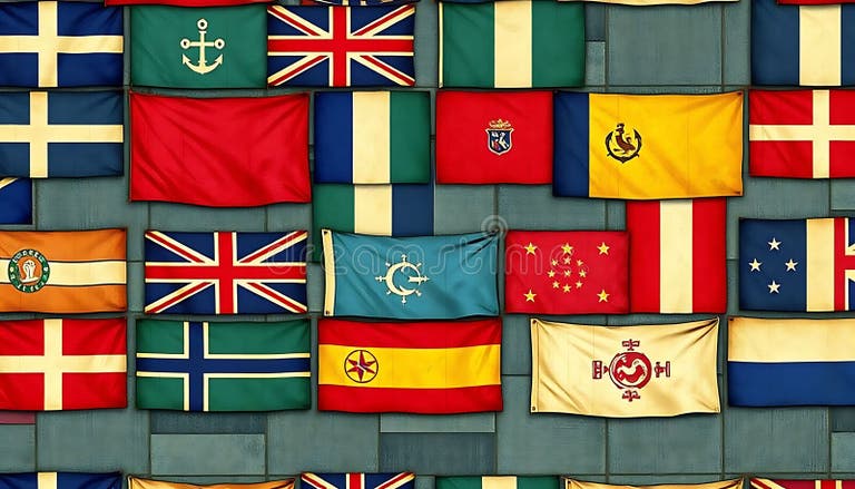 Flags World Diverse Nations, International Global Unity, Stock Photo ...