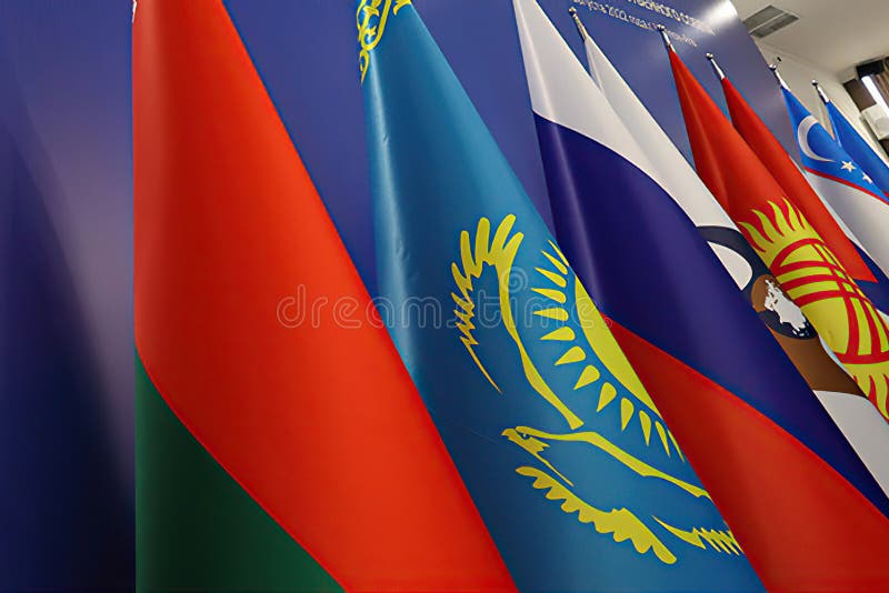 Flags of the EAEU Countries, Close Up. Stock Photo - Image of armenia ...