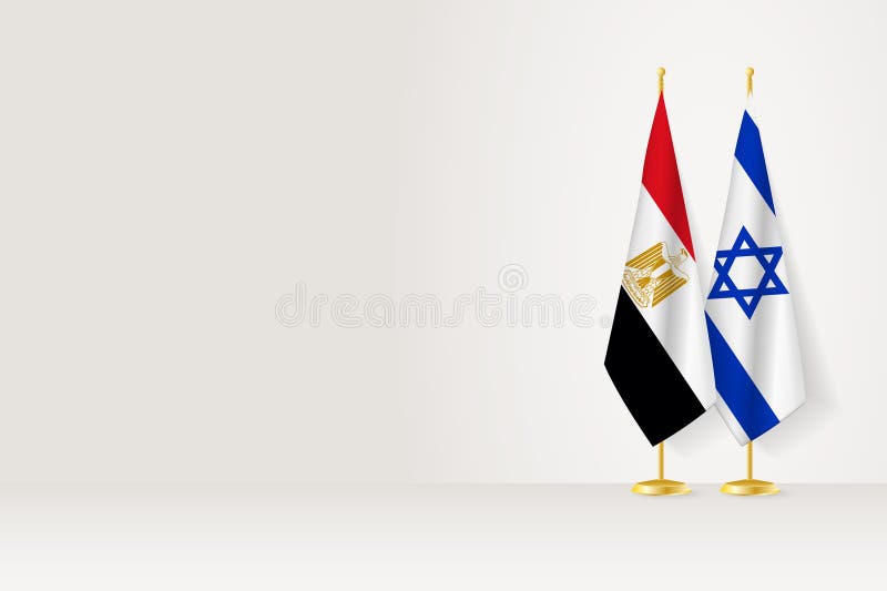 Flags of Egypt and Israel on Flag Stand, Meeting between Two Countries ...