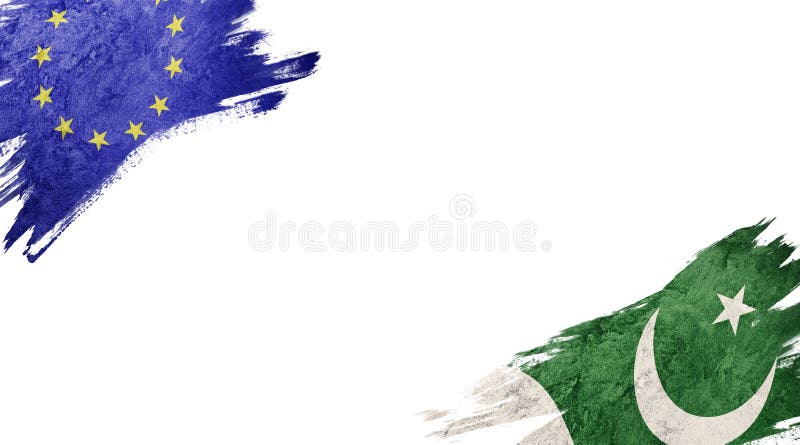 Flags of Europe Union AndÂ Pakistan on White Background Stock Image ...