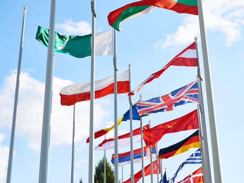 Flags of Countries for Business Events Stock Image - Image of summit ...