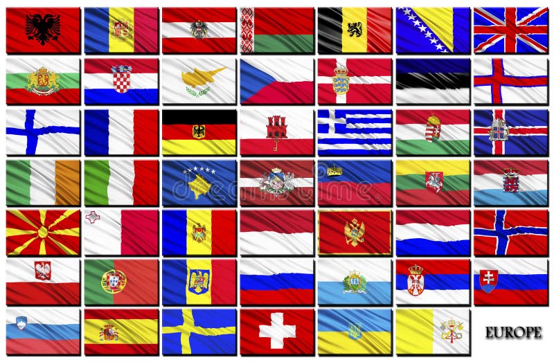 Flags of European Countries Stock Illustration - Illustration of ...