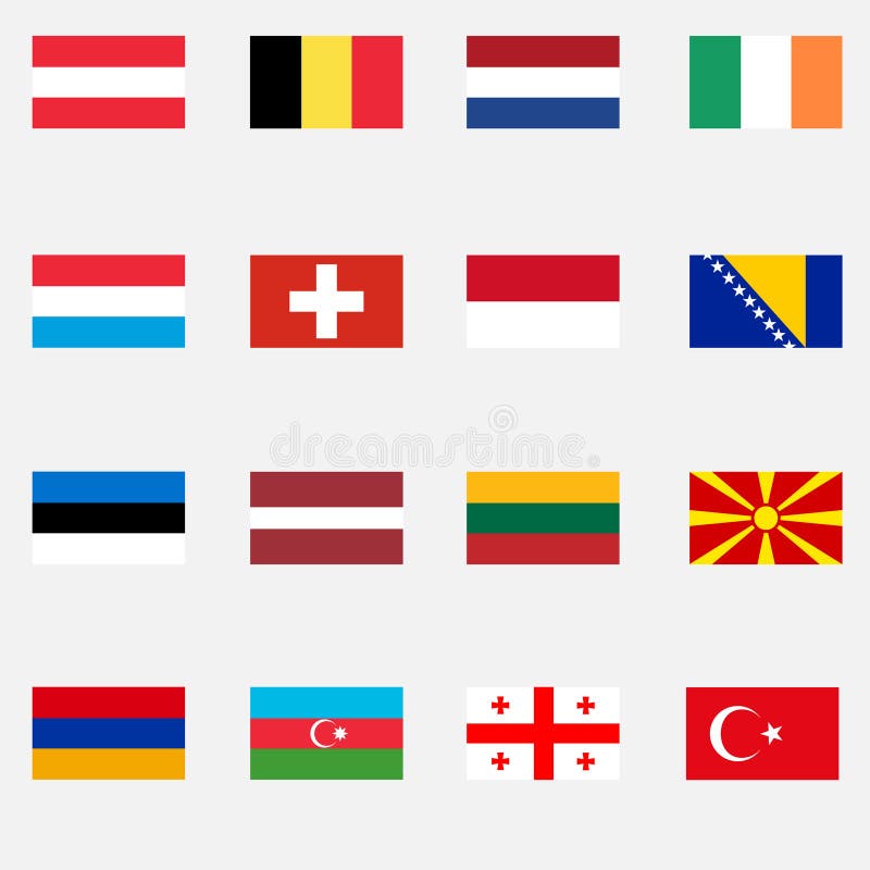 Flags of European Countries Stock Illustration - Illustration of flags ...