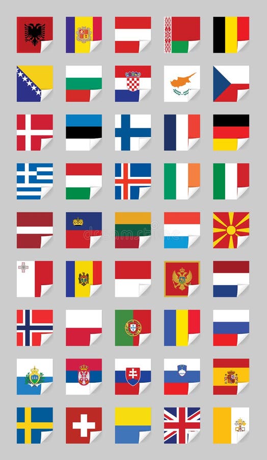 Flags of European States stock vector. Illustration of community - 26332361