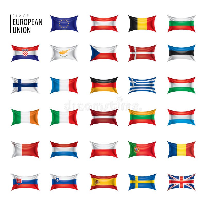 Flags of the European Union. Vector Illustration. Stock Vector ...