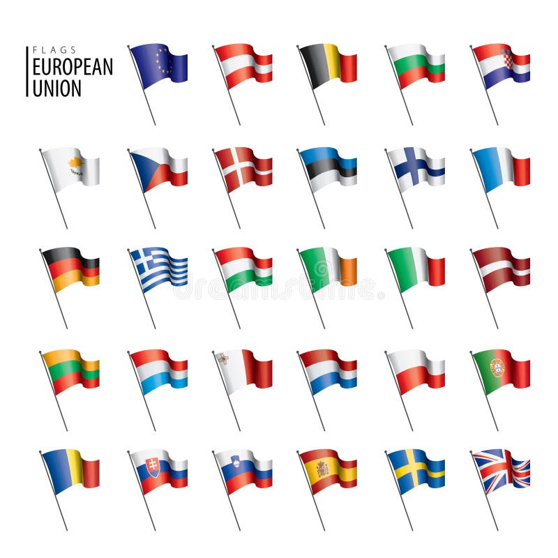 Flags of the European Union. Vector Illustration. Stock Vector ... Flags of the European Union. Vector Illustration. Stock Vector ...