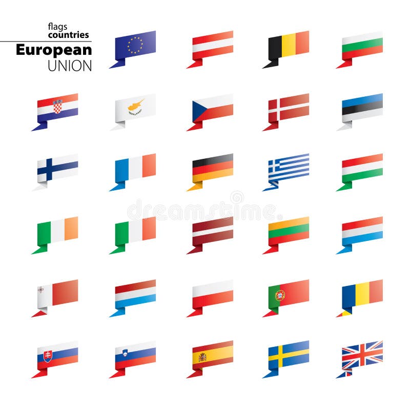 Flags of the European Union. Vector Illustration. Stock Vector ...