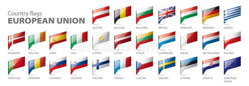 Flags of the European Union. Vector Illustration. Stock Vector ... Flags of the European Union. Vector Illustration. Stock Vector ...