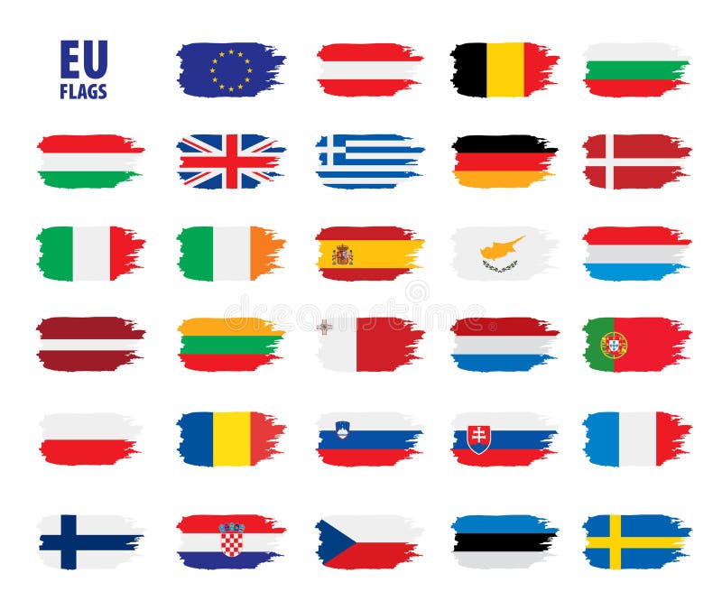 Flags of the European Union. Vector Illustration. Stock Vector ...