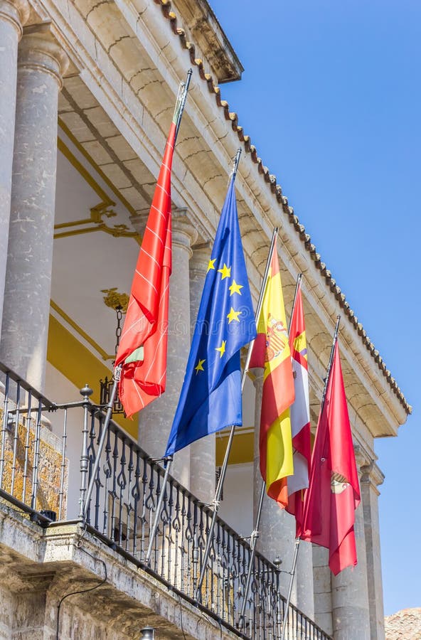 Flags at the Facade of the Town Hall of Toro Stock Image - Image of ...