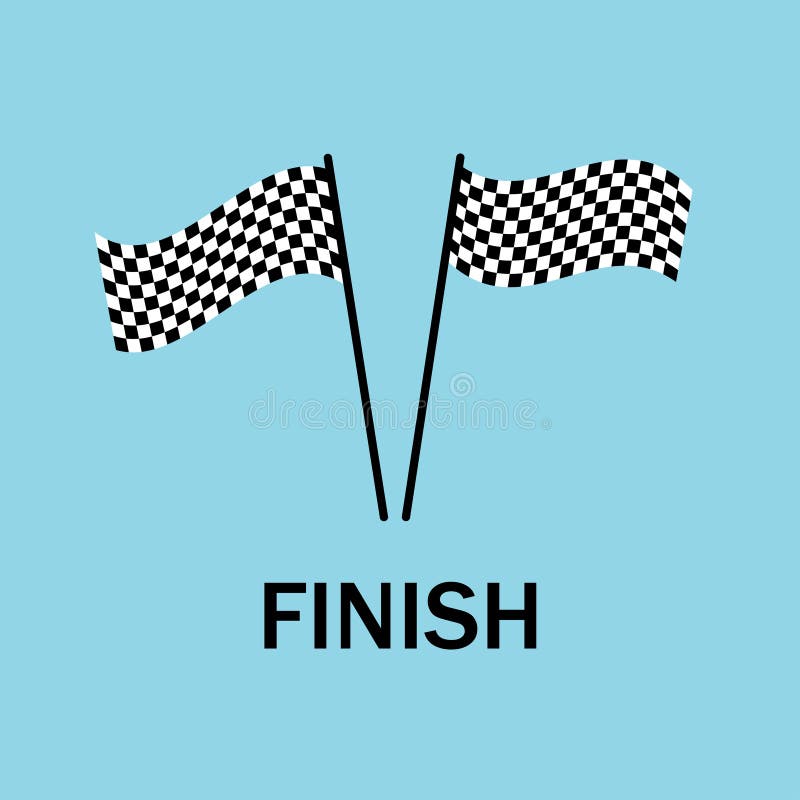 Flags Finish. the End of Race. End Competitions. Sport. Championship ...